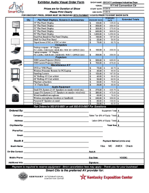 Fillable Online knla Exhibitor Order Form 7-3-12.xls - knla Fax Email Print - pdfFiller