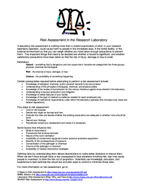 Fillable Online Risk Assessment in the Research Laboratory Fax Email ...