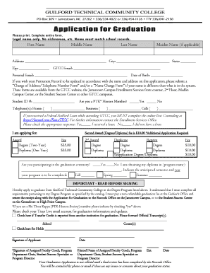 Fillable Online GTCC Graduation Packet Instructions Fax Email Print - pdfFiller