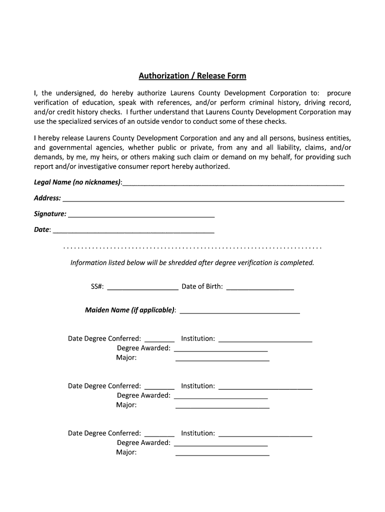 Fillable Online sceda Authorization / Release Form - sceda Fax Email Print - pdfFiller