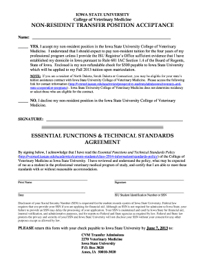 Fillable Online NON-RESIDENT TRANSFER POSITION ACCEPTANCE Fax Email ...