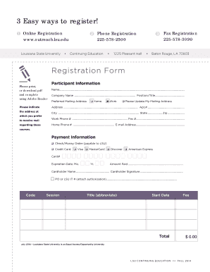 Fillable Online outreach lsu 1225 Pleasant Hall - outreach lsu Fax ...