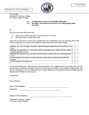 Fillable Online Application for 75% PF withdrawal Fax Email Print ...