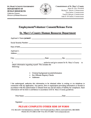 Fillable Online MARY S COUNTY GOVERNMENT Fax Email Print - pdfFiller
