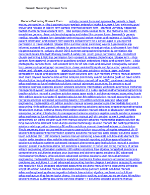 Fillable Online gphsd Generic Swimming Consent Form. Generic Swimming ...