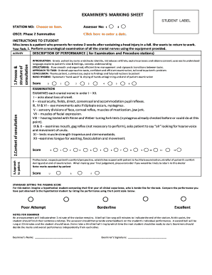 Fillable Online EXAMINER S MARKING SHEET Fax Email Print - pdfFiller