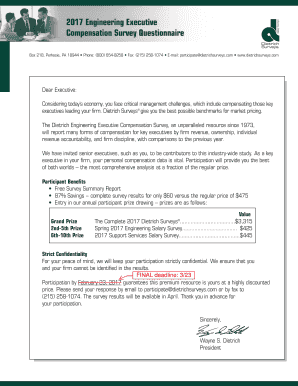 Fillable Online Compensation Survey Questionnaire Fax Email Print ...