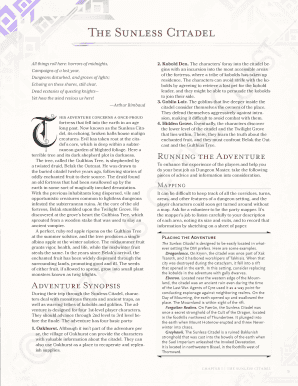 Sunless Citadel Pdf - Fill Online, Printable, Fillable, Blank | pdfFiller