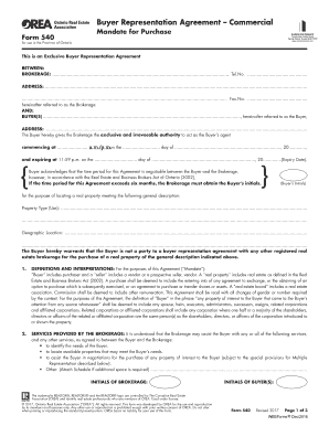 Fillable Online Buyer Representation Agreement Commercial Fax Email Print - pdfFiller