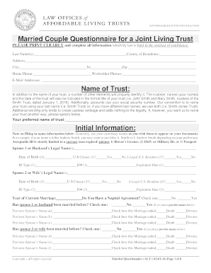 Fillable Online Married Trust Information & Intake Packet Fax Email ...