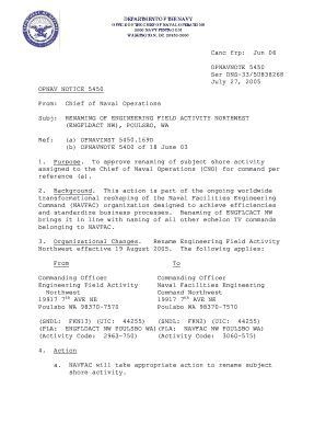 Fillable Online Canc frp: Jun 06 OPNAV NOTICE 5450 From: Chief of Naval ...