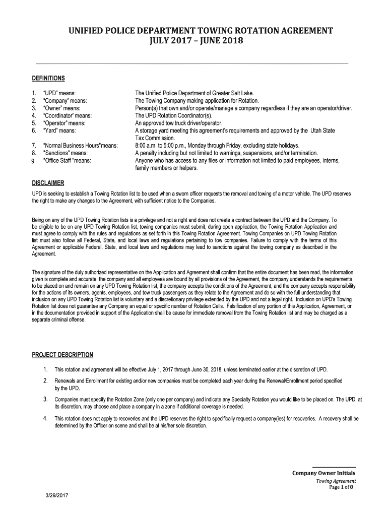 Fillable Online updsl UNIFIED POLICE DEPARTMENT TOWING ROTATION ...