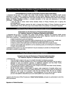 Fillable Online hipaa acknowledgement form 04112012new Fax Email Print ...