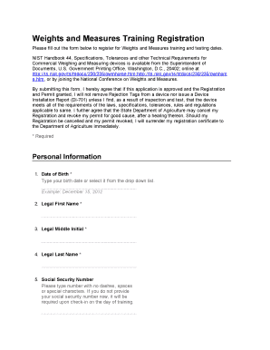 Fillable Online Weights and Measures Training Registration - Barton ...