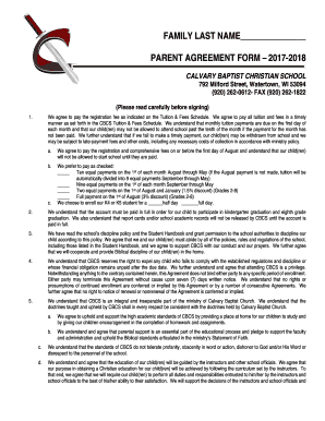 Fillable Online school cbcs PARENT AGREEMENT FORM 2017-2018 - school ...