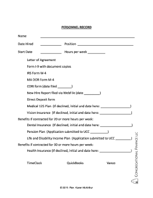 Fillable Online Sample Personnel Checklist.doc Fax Email Print - pdfFiller