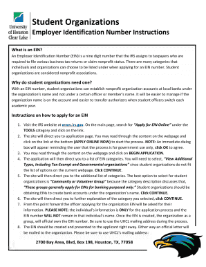 Fillable Online Employer Identification Number Instructions Fax Email ...