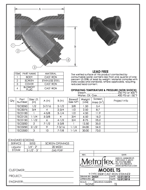 Fillable Online Metraflex Y-type Threaded Strainer TS 250#. Metraflex Y ...