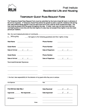 Fillable Online Guest Pass Request Form 2 Fax Email Print - pdfFiller