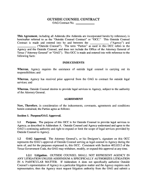 Fillable Online gato-docs its txstate OUTSIDE COUNSEL CONTRACT - gato ...