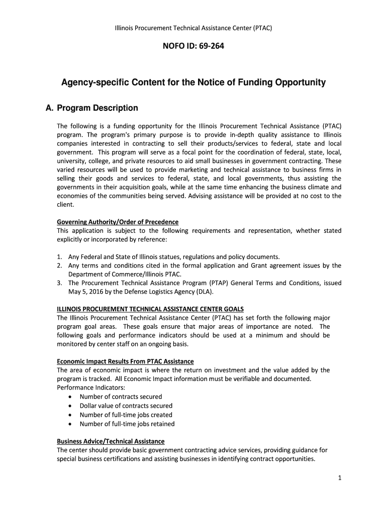 Fillable Online Illinois Procurement Technical Assistance Center (PTAC ...