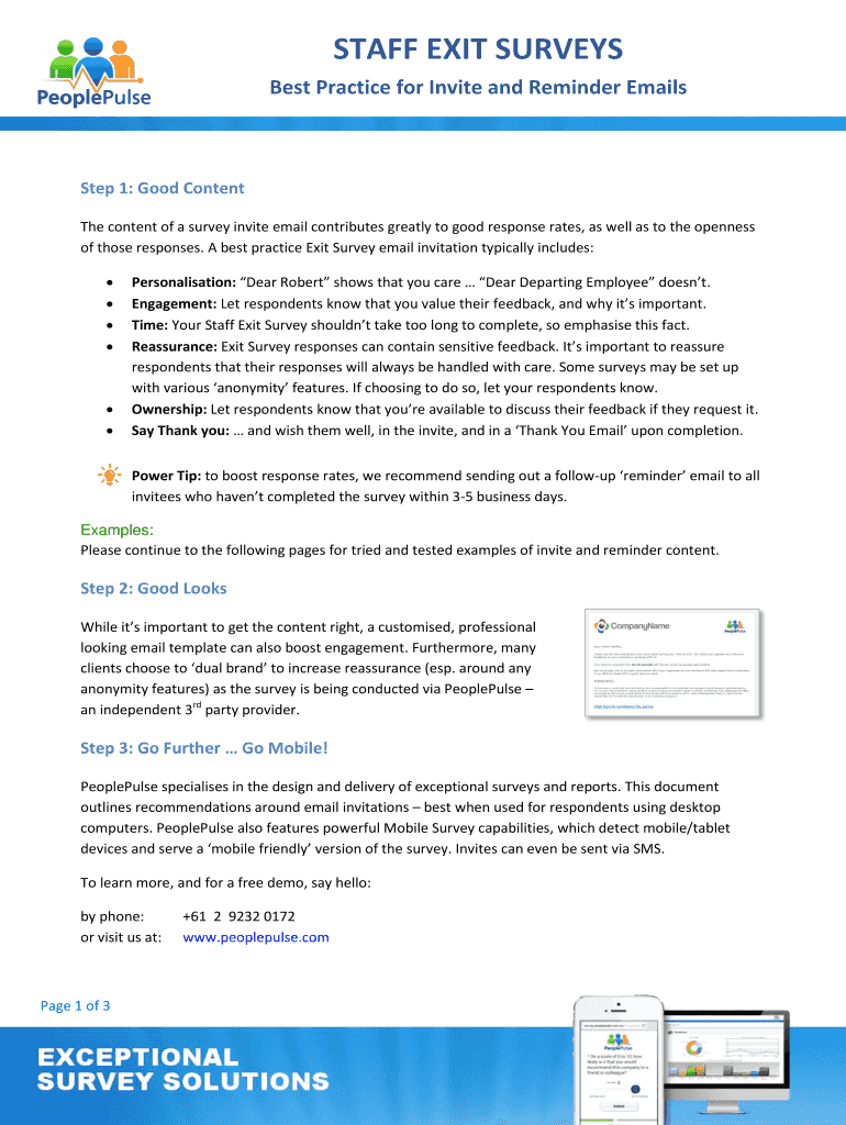 Fillable Online STAFF EXIT SURVEYS Fax Email Print - pdfFiller