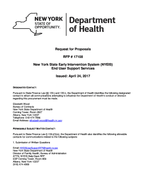 Fillable Online health ny Request for Proposals 17108. New York State ...