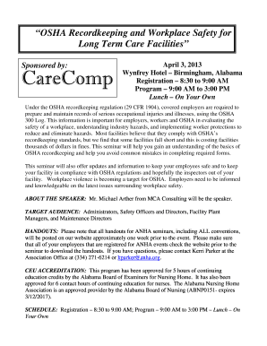 Fillable Online 2014test anha OSHA Recordkeeping and Workplace Safety ...