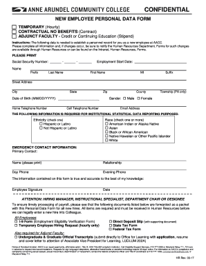 Fillable Online aacc TEMPORARY (Hourly) - aacc Fax Email Print - pdfFiller