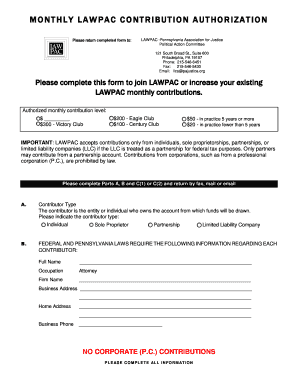 Fillable Online Electronic LawPac Contribution or Increase Form Fax ...