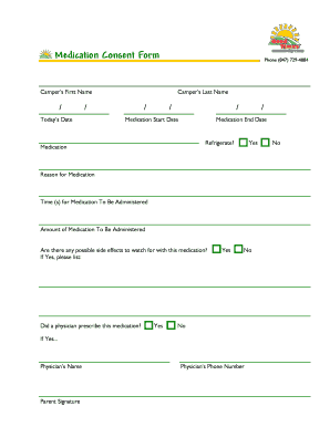 Fillable Online Medication Consent Form - Parent - Fax Email Print - pdfFiller