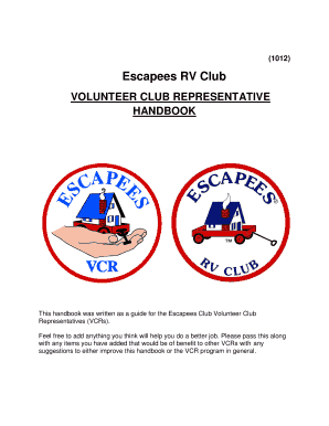 Fillable Online VOLUNTEER CLUB REPRESENTATIVE Fax Email Print - pdfFiller