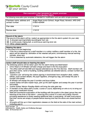 Fillable Online Fire evacuation plan template for simple premises Fax ...