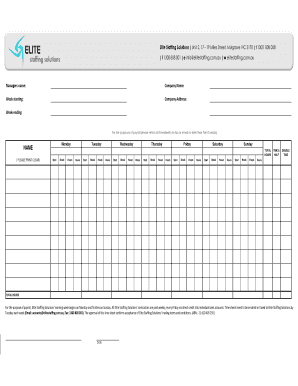 Fillable Online SATFF ON CALL WEEKLY TIMESHEET Fax Email Print - pdfFiller