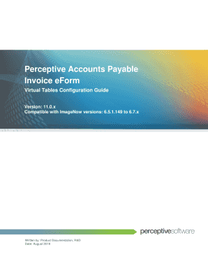 Fillable Online Perceptive Accounts Payable Invoice eForm Virtual Tables Configuration Guide Fax ...
