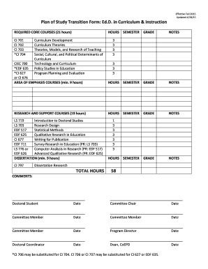 Fillable Online webcontent marshall Plan of Study Transition Form: Ed.D ...
