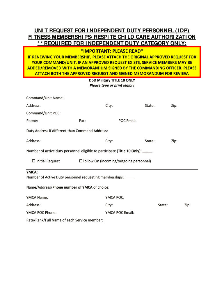 Fillable Online ymcaspokane IDP form and list of IDP Approved - YMCA ...