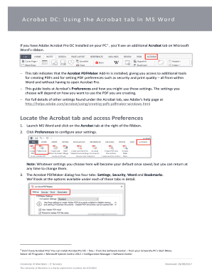 Fillable Online Acrobat DC: Using the Acrobat tab in MS Word Fax Email ...