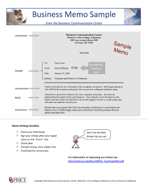 Fillable Online Business Memo Sample Fax Email Print - pdfFiller