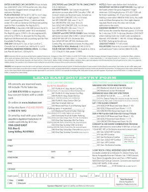 Fillable Online leadeast LEAD EAST 2017 ENTRY FORM / - - - LEAD EAST ...