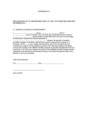 Fillable Online DECLARATION OF AN OFFICER RELATING TO THE ATTACHED ...