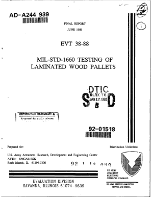 Fillable Online dtic MIL-STD-1660 TESTING OF LAMINATED WOOD PALLETS ...