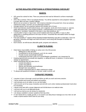 Fillable Online ACTIVE ISOLATED STRETCHING & STRENGTHENING CHECKLIST ...