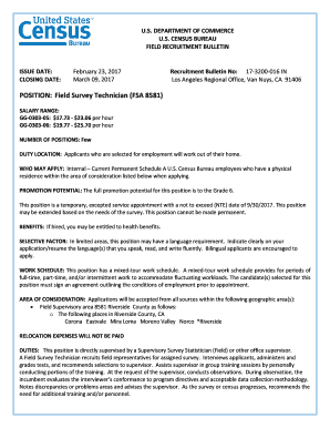 Fillable Online census Field Survey Technician GG-0303-05/06. Field ...