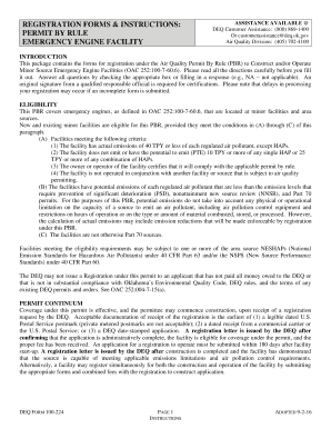 Fillable Online deq state ok permit by rule - the Oklahoma Department ...