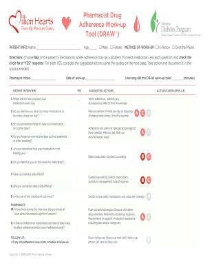 Fillable Online dphhs mt Pharmacist Drug Adherence Work-up Tool ...