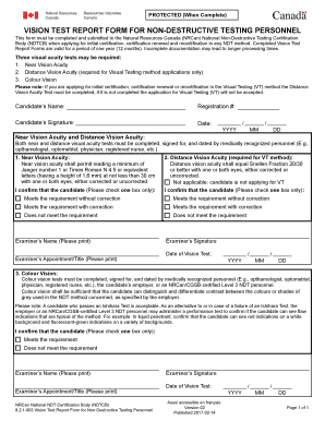 Fillable Online nrcan gc 8.2.1-003 Vision Test Report Form for Non ...