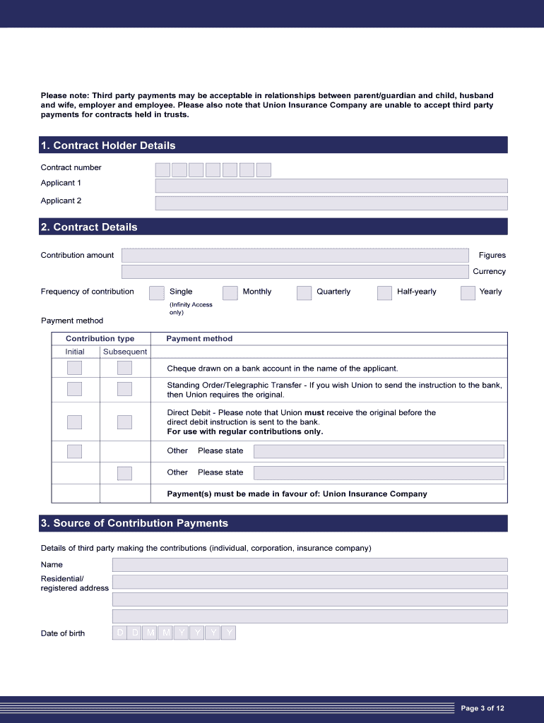 Fillable Online U0029 Union Third Party Payment Questionnaire Fax Email ...