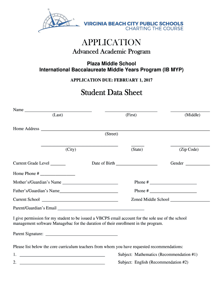 Fillable Online PLAZA MIDDLE SCHOOL Fax Email Print - pdfFiller