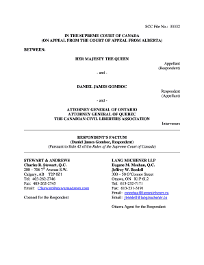 Fillable Online scc-csc PART I - STATEMENT OF FACTS - scc-csc Fax Email ...